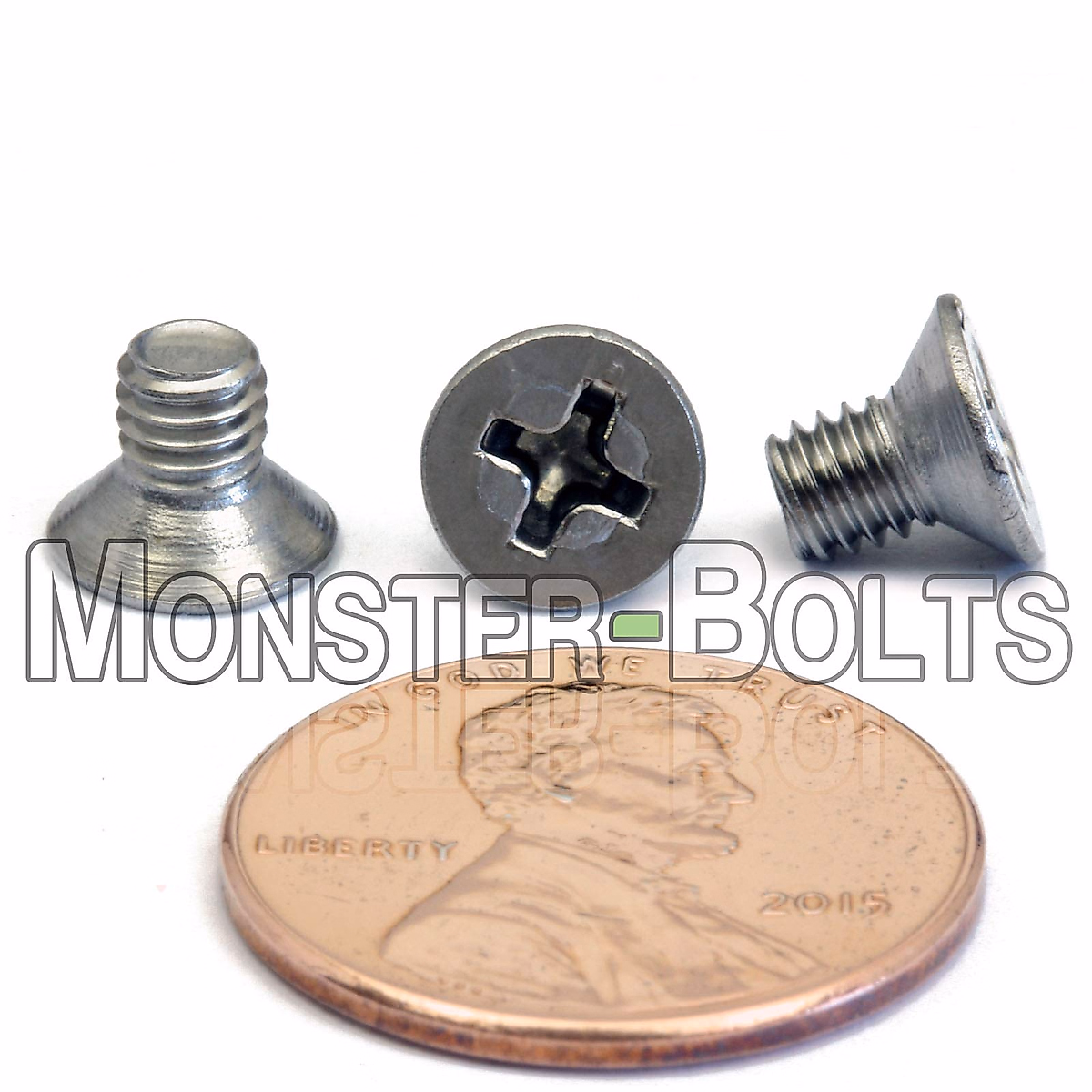 MonsterBolts - M4 x 6mm Phillips Flat Head, DIN 965, Stainless Steel, 25 Pack