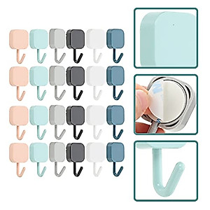 Homoyoyo 60pcs Sticky Key Holder Hooks Entryway Coat Xcm Self Hangers Heavy Office for Nail Hanging Hallway Utility Multipurpose Towel Square Bags Coats Bathroom Hat on No Drilling Wall