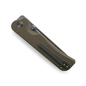 Miguron Knives M Pagos Front Flipper Folding Knife 3.16" Stonewash 14c28n Blade Tan G10 Handle Camping Hiking Pocket Knife MGR-807STN