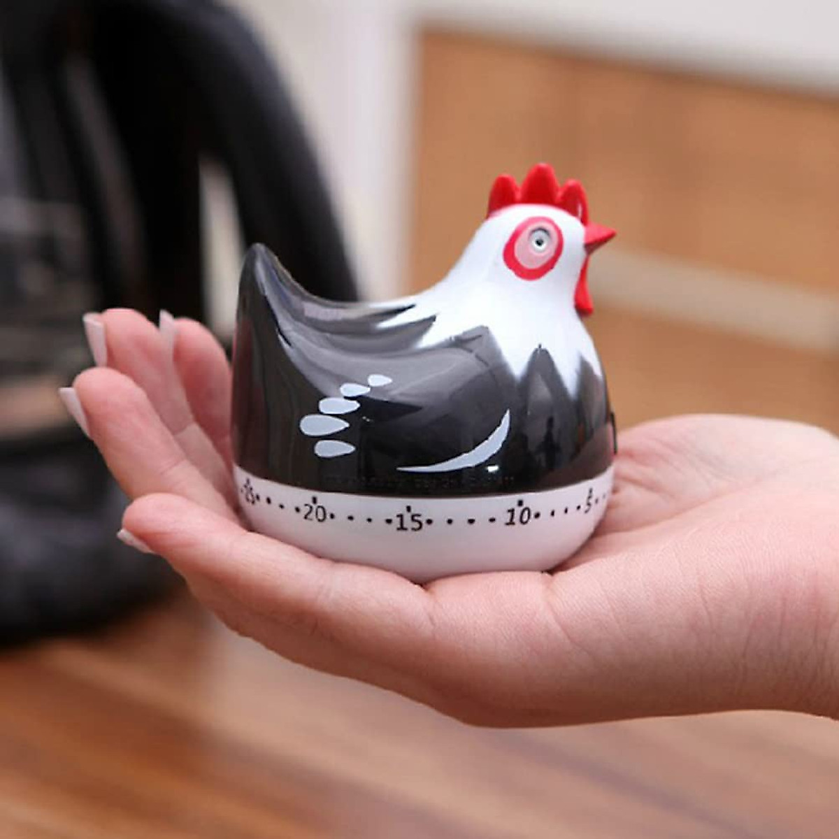 Zerodeko 2pcs Kitchen Timer Wind Up 60- Minute Mechanical Visual Timers 3D Chicken Shaped Alarm Clock Egg Timer Countdown Clocks for Classroom Baking Cooking