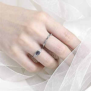 Fuqimanman2020 2pcs Women's Statement Stainless Steel Engagement Bands Cubic Zirconia CZ Ring Set-Purple 10