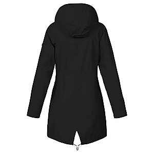 KSODFNXH Rain Jacket Women Fashion Zip Up Waterproof Long Sleeves Raincoat with Pockets Comfy Windproof Drawstring Outwear