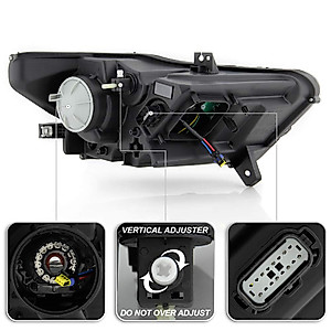 ACANII - For [HID/Xenon Model] 2015-2017 Ford Mustang LED Tube Projector Headlight Headlamp Assembly Left Driver Side