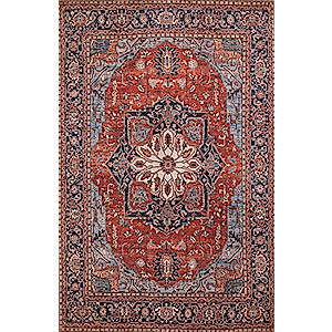 Momeni Afshar Polyester Area Rug, Red, 10' X 14'