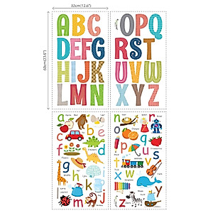 DECOWALL DA-1701 Alphabet ABC with Pictures Kids Wall Stickers Wall Decals Peel and Stick Removable Wall Stickers for Kids Nursery Bedroom Living Room (Large) d?cor