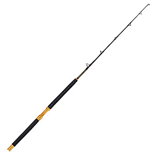 Fiblink Saltwater Fishing Rod 1 Piece Trolling Rod Deep Sea Big Game Conventional Boat Fishing Pole Heavy Duty Spiral Wrapped Rod (6',80-120lb)