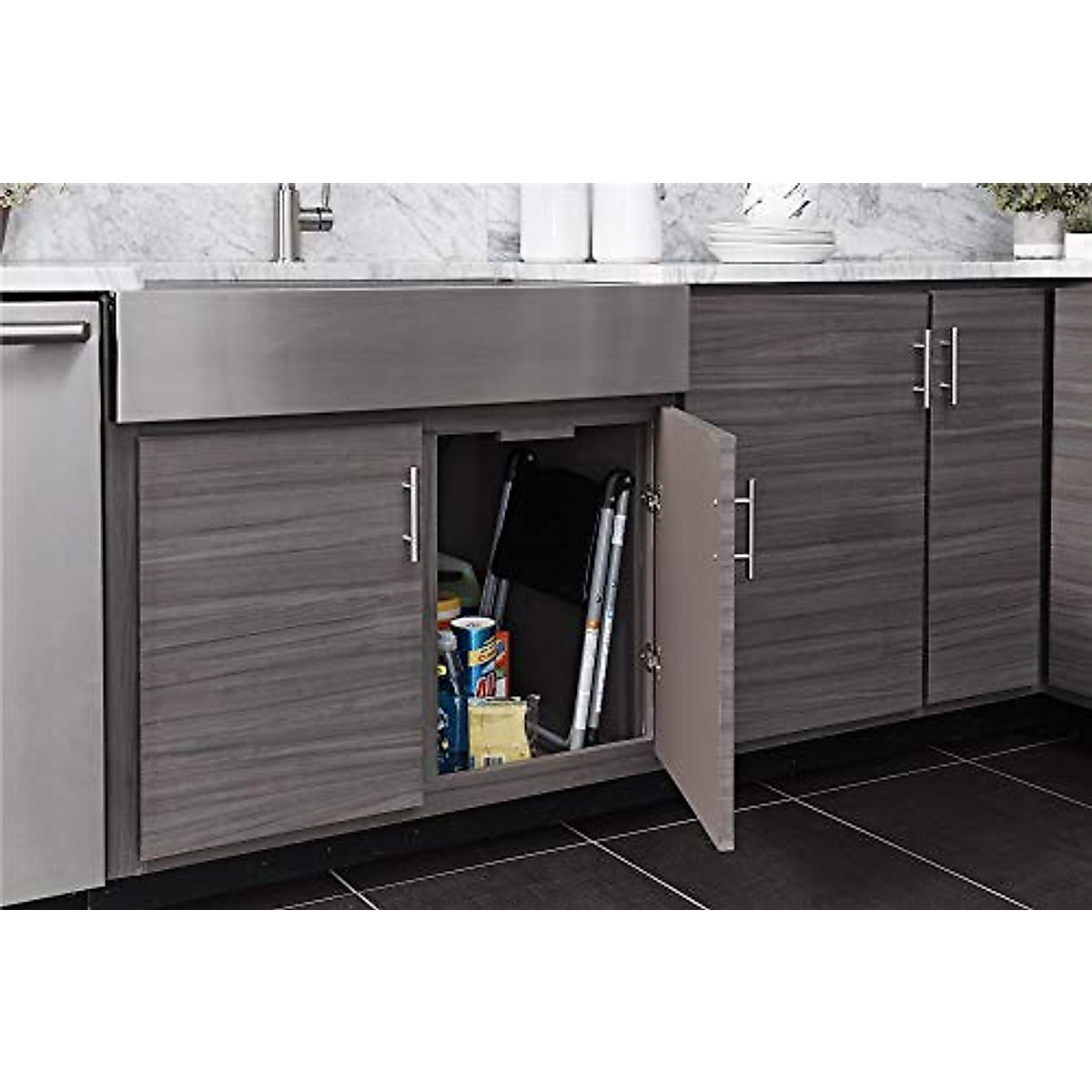 COSCO One Step Steel, Resin Steps, Step Stool without Handle, Platinum/Black