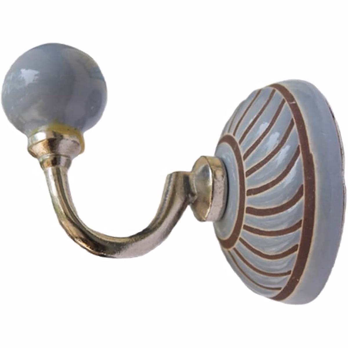 PARIJAT HANDICRAFT Hand Painted Multi Colored Ceramic Wall Hook Hanger Key Holder hat Clothes hangings Bathroom Hardware (Hanger-0107)