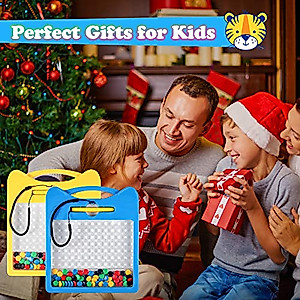 Magnetic Drawing Board for Kids, Toddler Magnet Doodle Board with Beads and 2 Pens, Magnetic Dot Art, Montessori Fine Motor Skills Toys, Airplane Car Travel Activities for Boys Girls (Blue Cat)