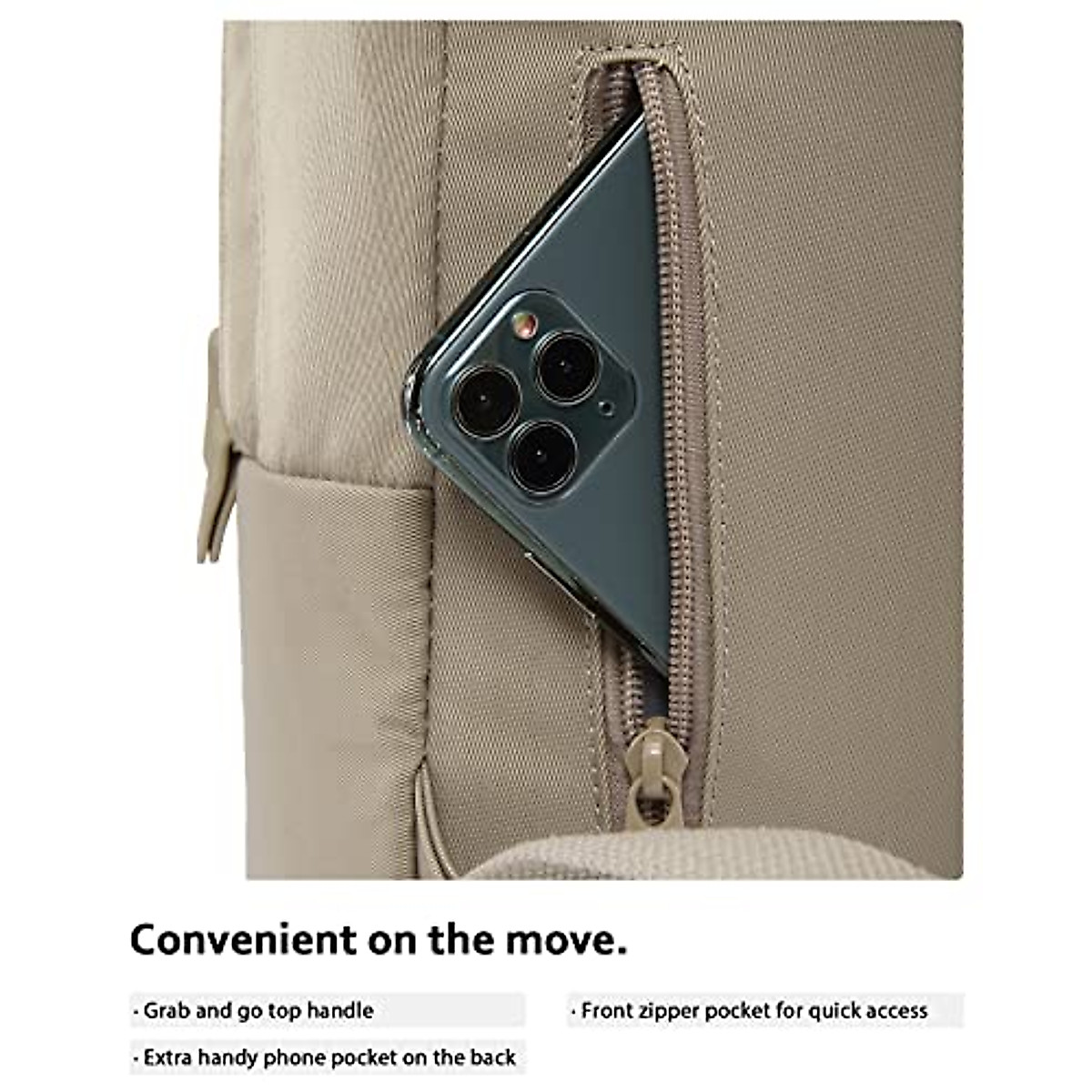 HotStyle SIMPLAY+ Mini Backpack Small Fashion Backpacking Purse, Pastel Khaki