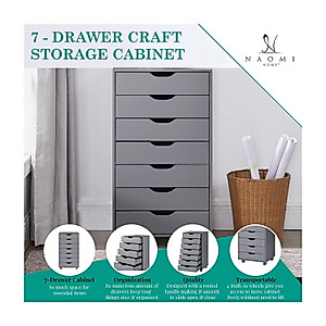 Naomi Home Craft Storage Cabinet 7 Drawer/White