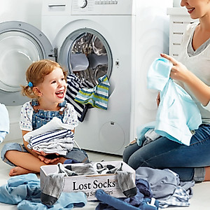 Farmhouse Lost Socks Storage Funny Laundry Sign Wooden Storage Baskets Laundry Room Storage Missing Socks Laundry Decor Farmhouse Sock Basket for Laundry Room Wall Decor (11.02 x 3.54 x 3.54 Inch)