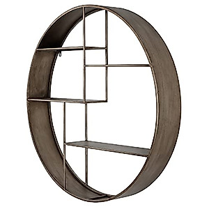 Safavieh Home Collection Elewen Modern Brown 4-Tier Round Display Wall Shelf
