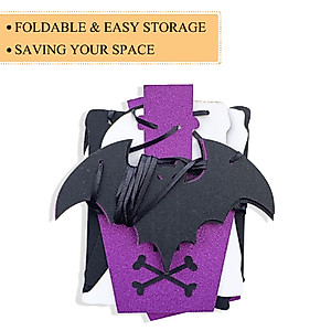 Uniwish Potion Bar Banner Black and Purple Bat Bunting Halloween Decorations Hocus Pocus Witches Party Supplies Decor Halloween Potion Bar Sign