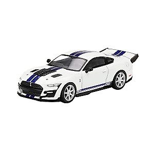 Truescale Miniatures Shelby GT500 Dragon Snake Concept Oxford White w/Blue Stripes & GraphicsEd to 4200 pcs 1/64 Diecast Model Car by True Scale MGT00318