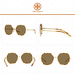 Tory Burch TY6092 332873 55MM Honey Wood/Solid Brown Irregular Sunglasses for Women + BUNDLE With Designer iWear Eyewear Kit