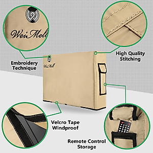 WEIMELL Outdoor Tv Cover for 40 to 43 Inch Weatherproof Waterproof Outside Tv Covers Outdoor 43 Inch Flat Screen TV with Remote Control Pocket 39''W X 25''H X 5.5''D for 40''- 43'' LCD LED