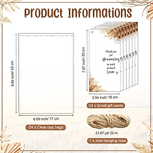 Sasylvia 24 Sets Boho Macrame Keychains Bulk Boho Keychains with Tassel Baby Shower Favors for Guest Thank You Card Clear Opp Bags with Rope for Bridal Shower Favors Birthday Wedding Bohemian Party