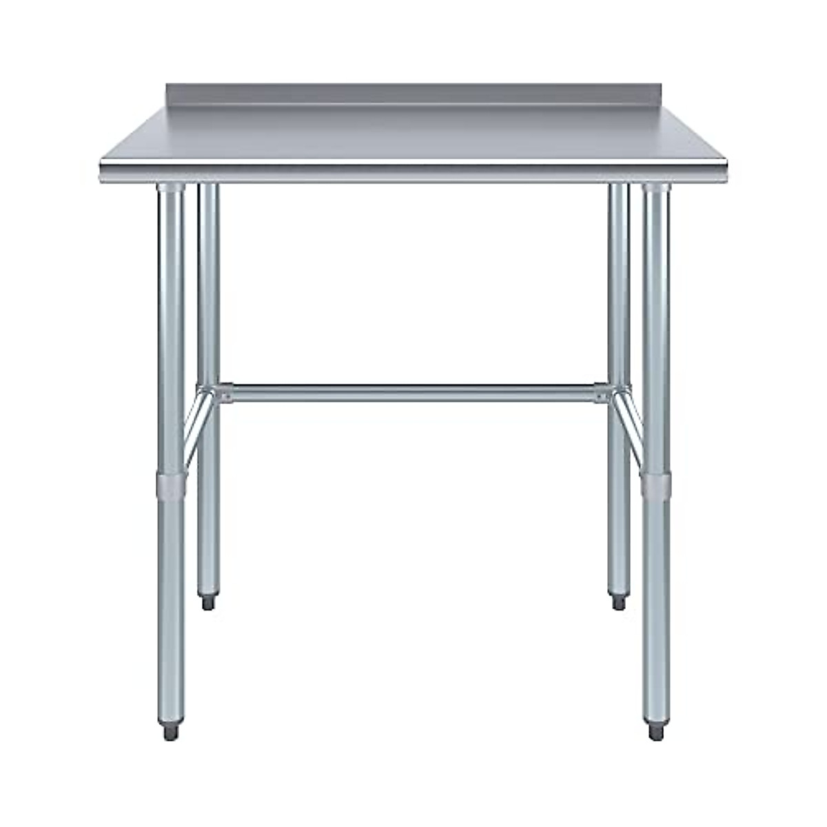 AmGood 24" X 36" Stainless Steel Work Table Open Base with 1.5" Backsplash | Metal Kitchen Food Prep Table | NSF