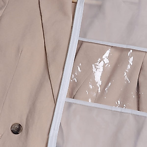 Zilink Dress Garment Bags for Storage 72-inch with Clear Window and 3" Gusset Dress Cover Bag for Long Evening Dresses,Fur Coat, Long Dress Gown Closet Storage