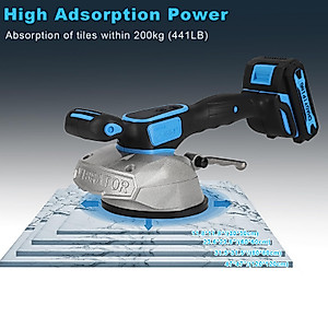 Tile Vibration Machine Installation Tool - YSJWAER Tiling Suction Cup for Leveling Handheld Vibrator 6 Speeds 21V 12000mAh 21000r/min