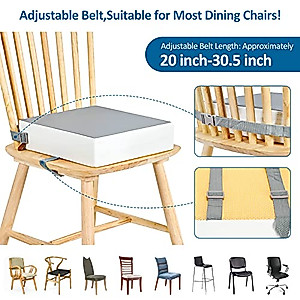 Toddler Booster Seat for Dining Table Chair,Non-Slip Bottom Baby Child Kid Booster Seat for Dining Table,2 Adjustable Straps,Portable Booster Seat for Table Travel Booster Seat for Toddler(Grey+White)