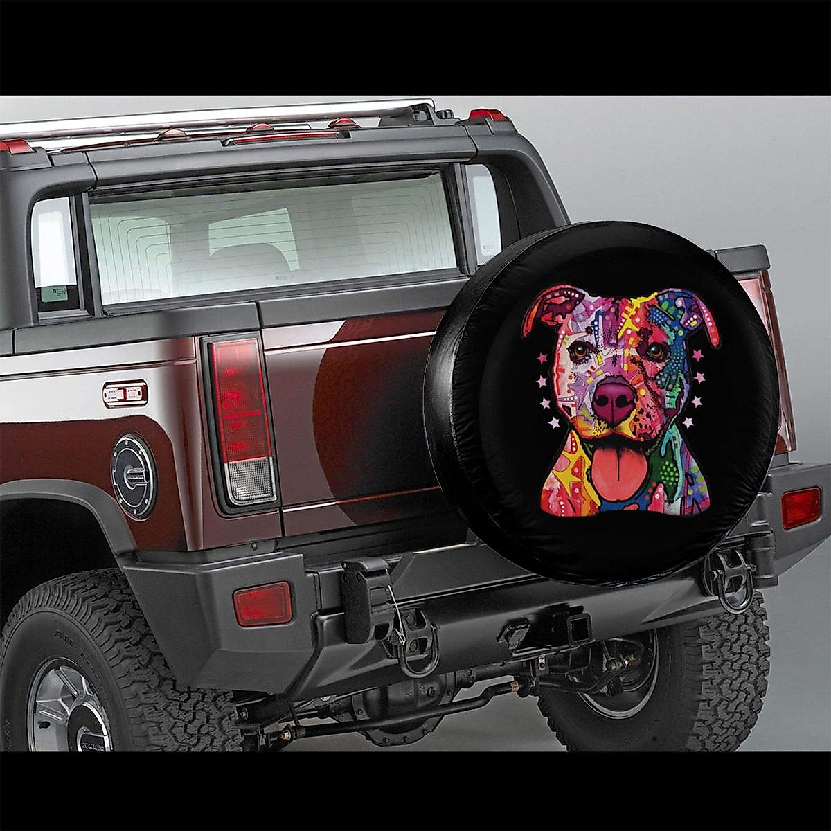 MSGUIDE Spare Tire Cover Cherish The Pitbull Waterproof Wheel Tire Protectors for Jeep, Camper Travel Trailer, RV, SUV, Truck and Many Vehicle - Universal Fits Tire (14" 15" 16" 17")