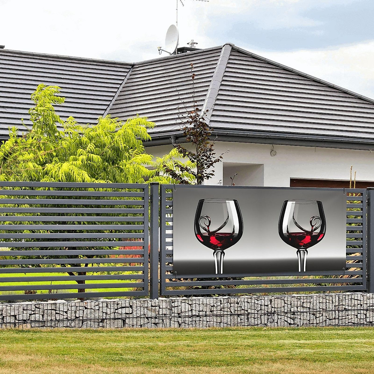 Banners and Signs for Outdoor 35x71 Backdrop for Birthday Party Business Graduation Wedding Event,Wine Glass