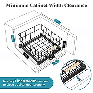 HOUSE AGAIN Pull Down Kitchen Cabinet Organizer, Drop Down Spice Rack Easy Reach for Pantry/Cabinet/Cupboard, Sliding Out Storage Basket for Upper Cabinet, Pull Out Drawer, Black