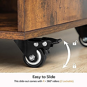 HOOBRO Kitchen Island, Kitchen Storage Cabinet with Drawer, Kitchen Cart with Spice Rack and Towel Rack, Saving Space, Easy Assembly, for Kitchen, Living Room, Rustic Brown BF12ZD01