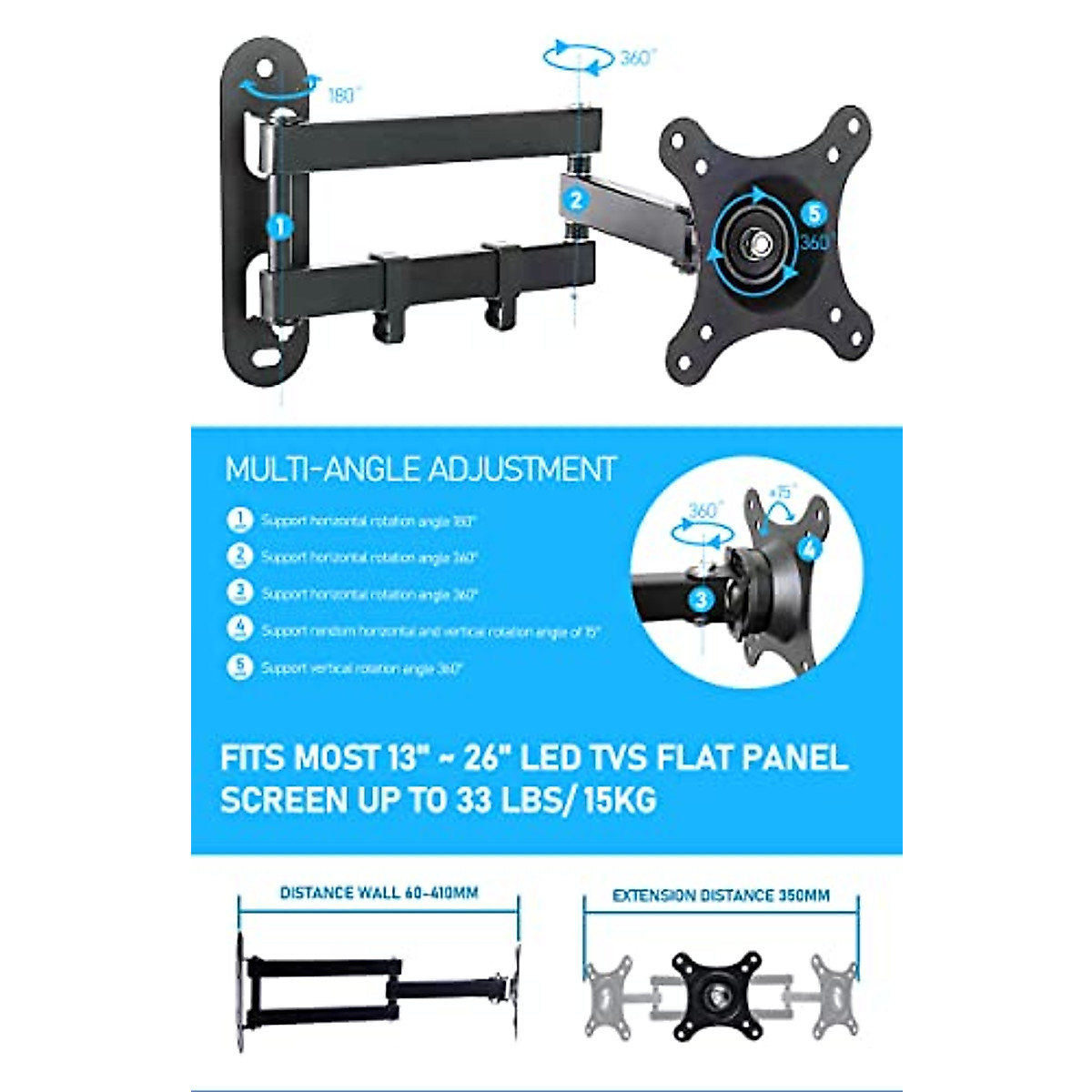 IP66 Waterproof Touch Screen Mirror TV for Bathroom Shower With Swivel Bracket For Wall Mount, Support 360° Rotation 500 nits High Brightness Full HD 1080P LED Built-in Android OS WiFi/LAN/USB/BT/HDMI