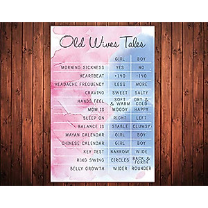 Old Wives Tales Gender Reveal Predictions Poster