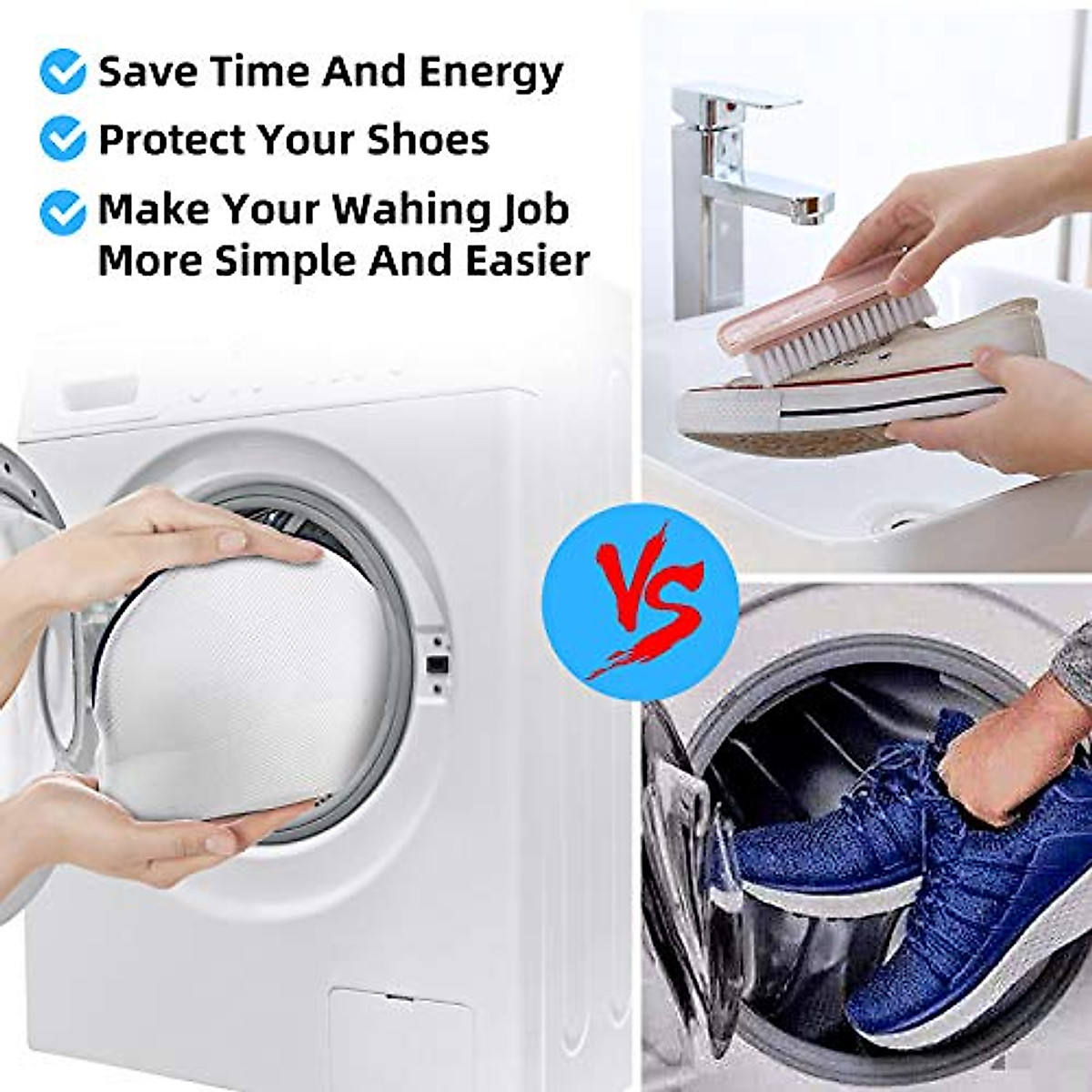 GOGOODA 7 Set Laundry Mesh Bags Delicate Wash Bags with 2 Set Sneaker Shoe Wash Bags