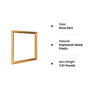 PIXY CANVAS Floater Frame 12x12 for 3/4 (0.75) inch Deep Canvas Paintings/Canvas Prints/Wood Canvas Panels/Wall Art/Wall Decor/Home Decor/Artwork (Brass Gold, 12 x 12 inch, Square)