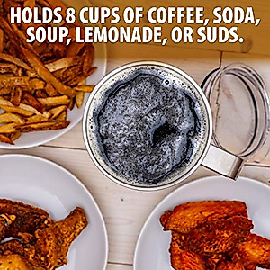 Maxam XPAC 64 Ounce Double Vacuum Wall Stainless Steel Vacuum Insulated Tumbler with Lid and Handle, Fits in a 4 Inch Wide Car Beverage Holder