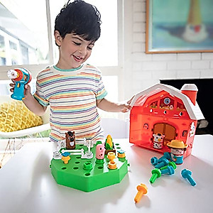 Educational Insights Design & Drill Bolt Buddies Farm Take Apart Toy with Electric Toy Drill, Preschool STEM Toy, Easter Basket Stuffers for Kids, Gifts for Boys & Girls, Ages 3+