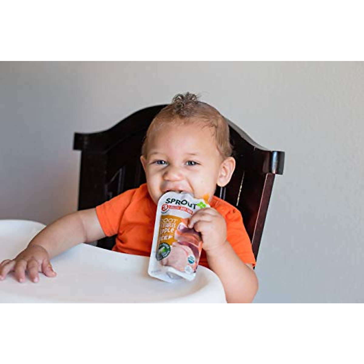 Sprout Organic Baby Food Pouches Stage 3, Organically Sourced Meat Protein, Root Vegetables Apple w/ Beef, 4 Ounce (Pack of 12)