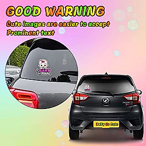Dr.Kbder Baby On Board Sticker for Cars 2PCS, 6.5" by 6", Funny Baby Girl in Car Warning Stickers Cute Baby Accessory Stickers Sign, Baby Up in This B Sticker for Cars Bumper Car Decal