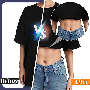 JASGOOD 2 PCS Crop Tuck Band, Croptuck Adjustable Band, Tucking Sweaters, Shirts and Hoodies Elastic Stretch Belt for Women Men(Black+Black)