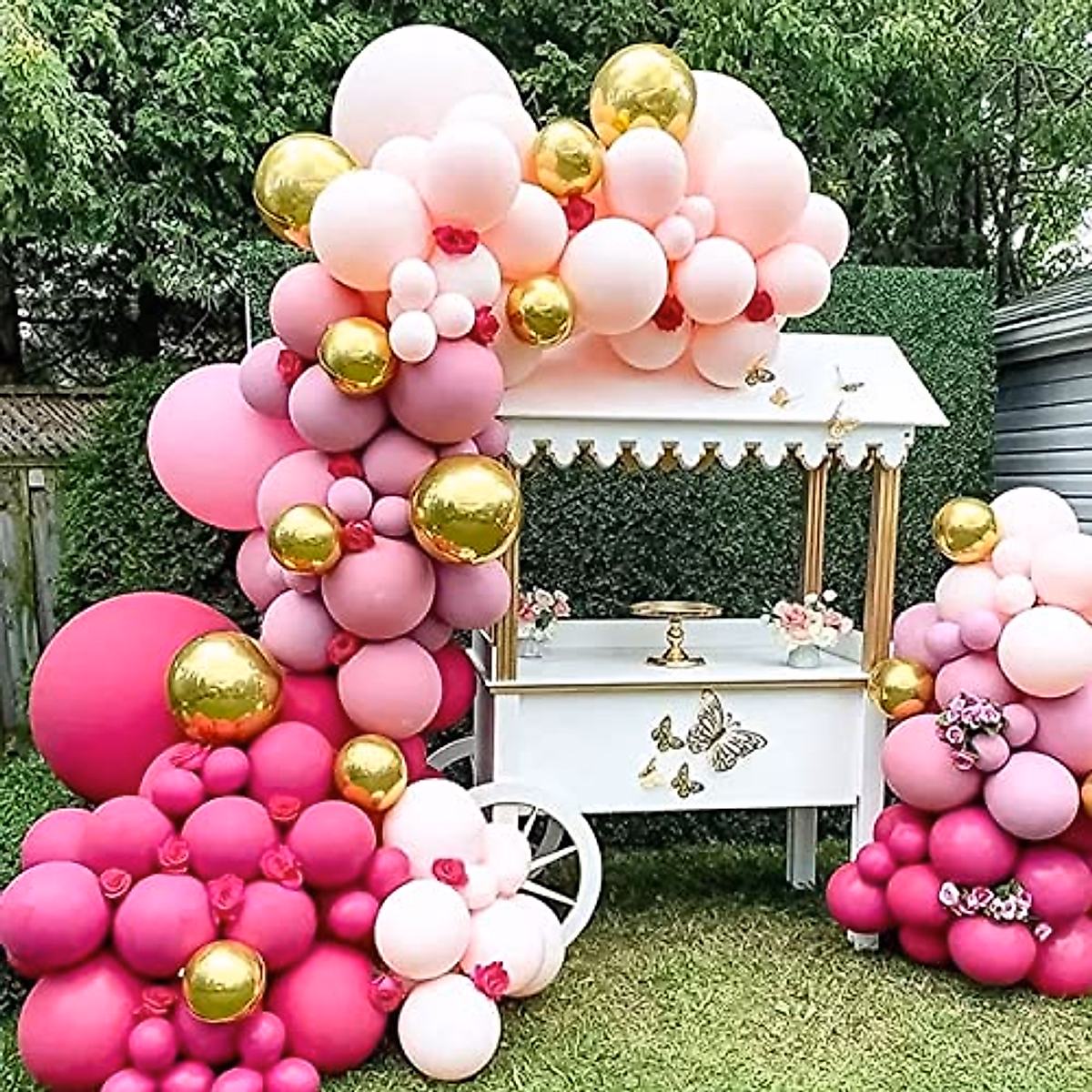 RUBFAC 116pcs Hot Pink Balloons Different Sizes Pack of 36 18 12 10 5 Inch for Garland Arch Extra Large Balloons for Birthday Wedding Party Decoration