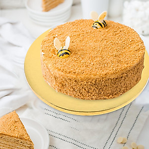 Gold Cake Board Cake Boards Drum 8 Inch Round Thick Cake Drums Cake Decorating Supplies for Multi Tiered Birthday Wedding Party Cakes Cake Drum