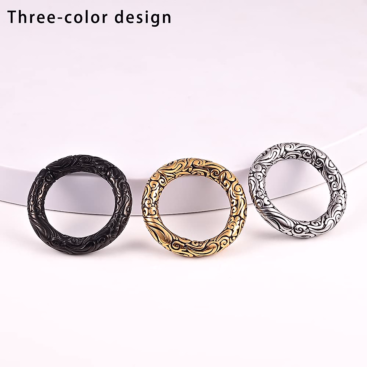 Atomhole 2PCS Cool Ear Weights Hangers 316 Stainless Steel Circular Ear Gauges Hypoallergenic Ear Tunnels Plugs for Stretching Expander Piercing Body Jewelry