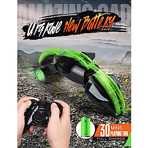 Remote Control Car，Rc Stunt Snake 360° Roll Rotation Transforming Toy，With 2.4Ghz High Frequency Controller Birthday Christmas For Girls Boys Cool Stuff Toys drift stunt remote control car (green)