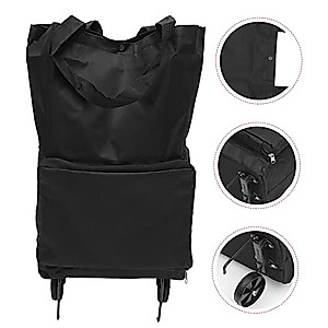 Toddmomy Trolley Bag with Wheel Trolley Tug Bag Folding Shopping Cart with Wheels Collapsible Wheelbarrow Foldable Shopping Cart with Wheels Camping Laundry Cart Bag Foldable Grocery Bag