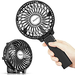 EasyAcc Mini Handheld Fan, Portable Fan Small USB Desk Fan Personal Hand Fan 3 Speed 10H Working Hours Rechargeable Battery Cooling Folding Fan for Travel Outdoor Office Household