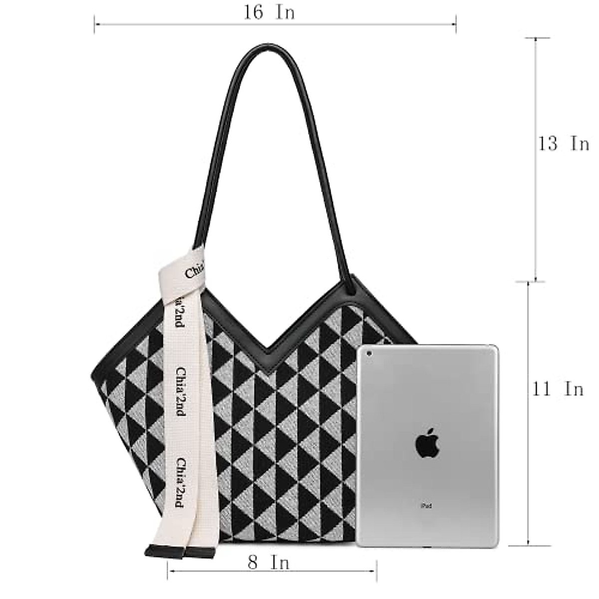 The Quilted Tote Bag Womens Purses and Handbags Top Handle Handbags for Ladies Satchel Handbags for Women(Black6)