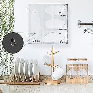 Acrylic Ziplock Food Bag Storage Organizer Acrylic Baggie Organizer, Acrylic Kitchen Drawer Baggie Box For Gallon Quart Sandwich Snack, Compatible With Variety Size Ziplock Bags Dispenser (Clear)