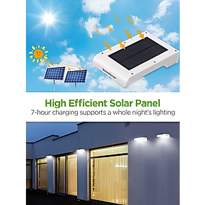 InnoGear Solar Gutter Lights, 24 LEDs Solar Motion Sensor Lights IP65 Waterproof Solar Outdoor Lights Solar Wall Lights Security Lighting for Yard Porch Patio, Pack of 4