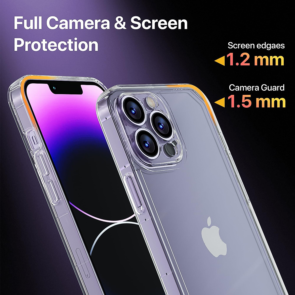 GANSBOL Transparent iPhone 13 Pro Max Case, Crystal Clarity, Military-Grade dropproof, Soft Thin Shockproof Protective Cover iPhone 13 Pro Max Clear Case - 6.7 inch