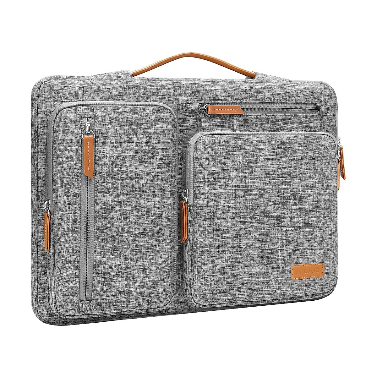 MOSISO 360 Protective Laptop Case 13.3 inch, 13-14 inch Laptop Sleeve Compatible with MacBook Air/Pro 13 / Pro 14, HP Dell Acer ASUS, Side Open Carrying Case with 4 Zipper Pockets&Handle, Gray